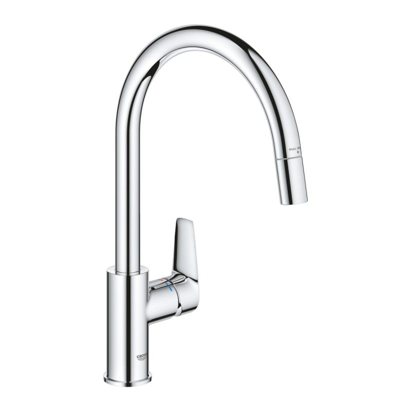 GROHE BauEdge bateria kuchenna z wyciąganą wylewką chrom 30536000 ...